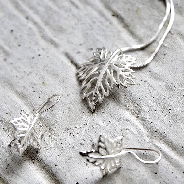 Set of Indian silver jewelry, modern design by Pankaj Indian Webstore