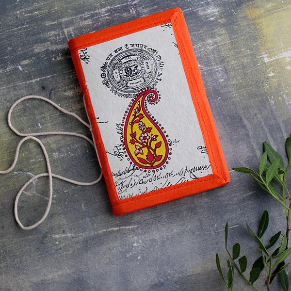 Indian Recycled Paper Diary | Silk Piping Diary | Pankaj Indian e-Shop